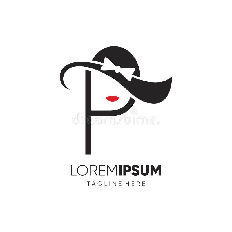 Letter P Beauty Woman Hat Logo Design Vector Icon Graphic Stock Vector ...
