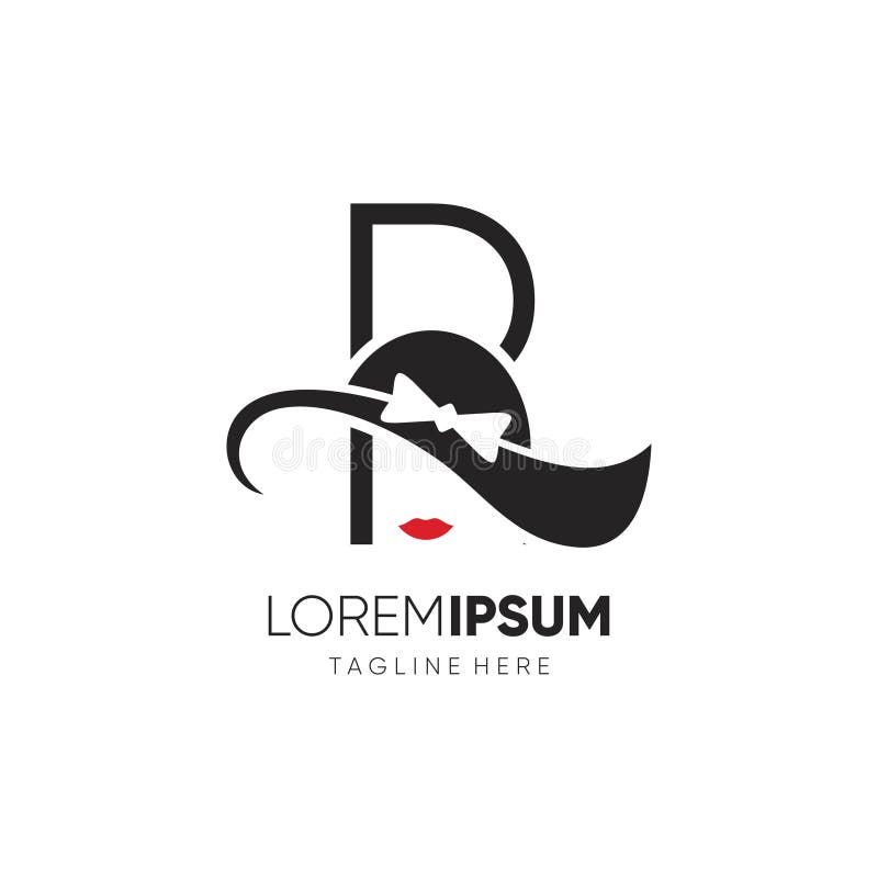 Letter R Beauty Woman Hat Logo Design Vector Icon Graphic Stock Vector ...