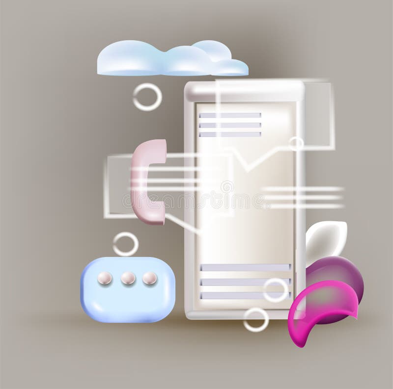 Online Shop 3d Render Realistic Vector Icon Set. Stock Vector ...