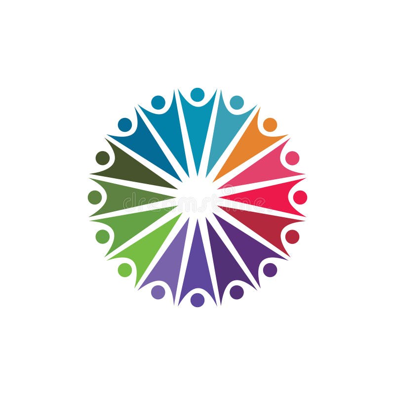 Full Color Community People Logo Design Stock Vector - Illustration of curve, brand: 238607286