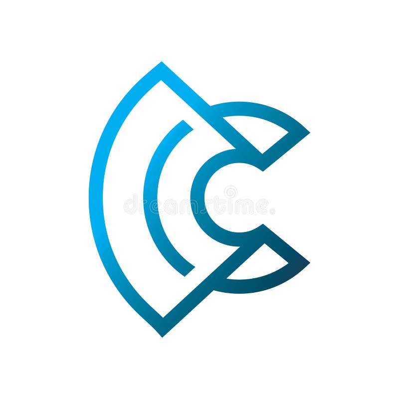 Intial C Letter Color Line Logo Design Stock Vector - Illustration of ...