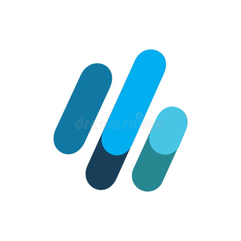 Blue Color Line Chart Logo Design Stock Vector - Illustration of ...