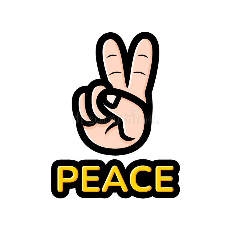 Peace Sign Finger Pose Concept Design Stock Vector - Illustration of ...