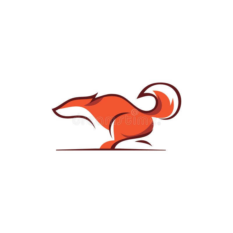 Red Running Fox Logo Design Stock Vector - Illustration of graphic ...