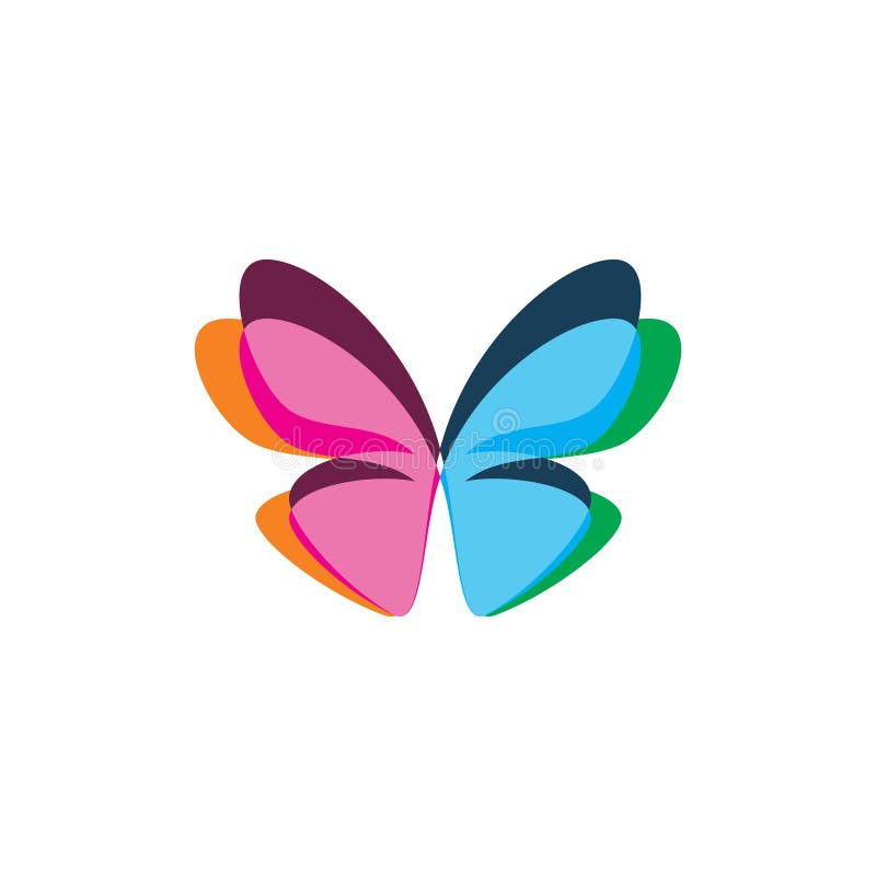 Full Color Butterfly Logo Design Stock Vector - Illustration of elegant ...