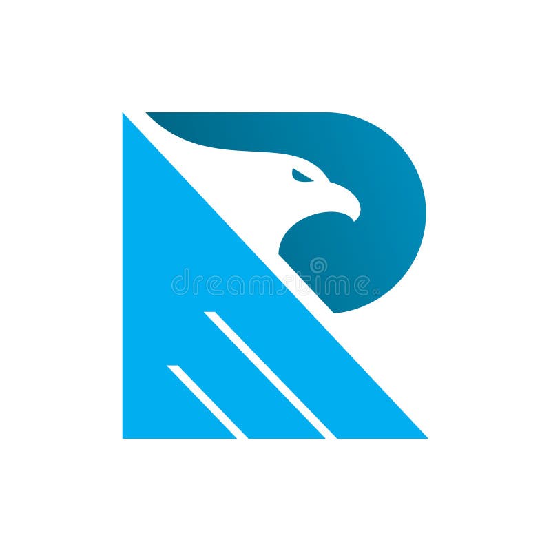 Blue Color Initial R Letter Eagle Wing Logo Design Stock Vector ...
