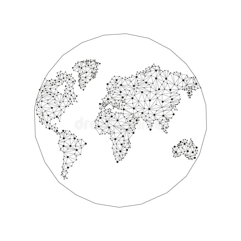 Continuous World Map Line Drawing Stock Illustrations – 969 Continuous ...