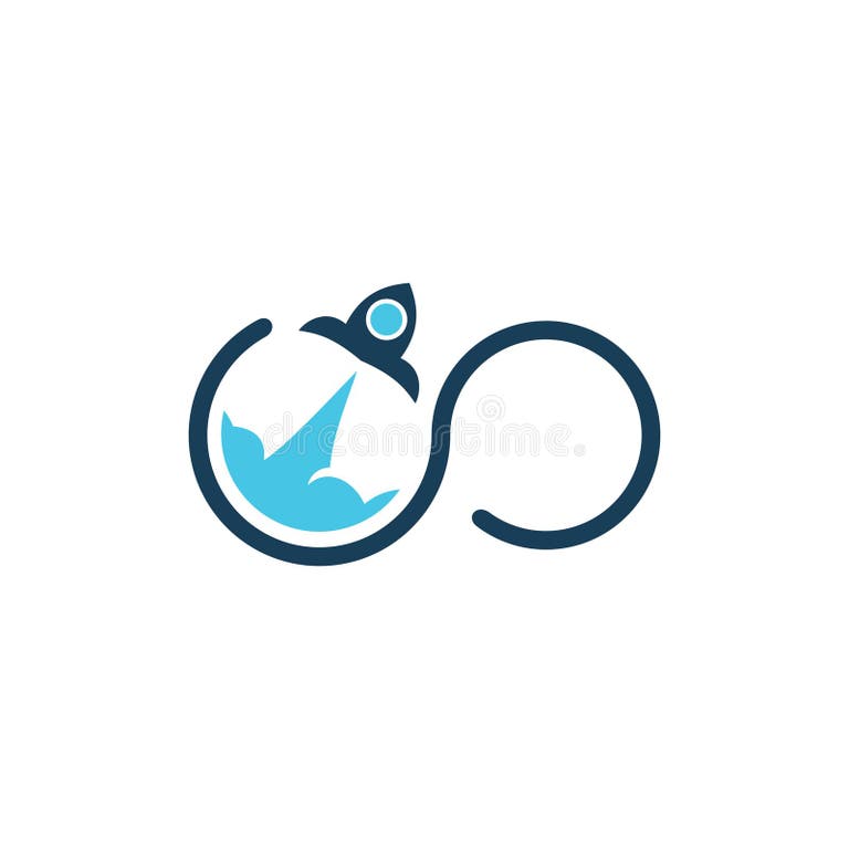 Infinity Rocket Color Line Logo Design Stock Vector - Illustration of ...