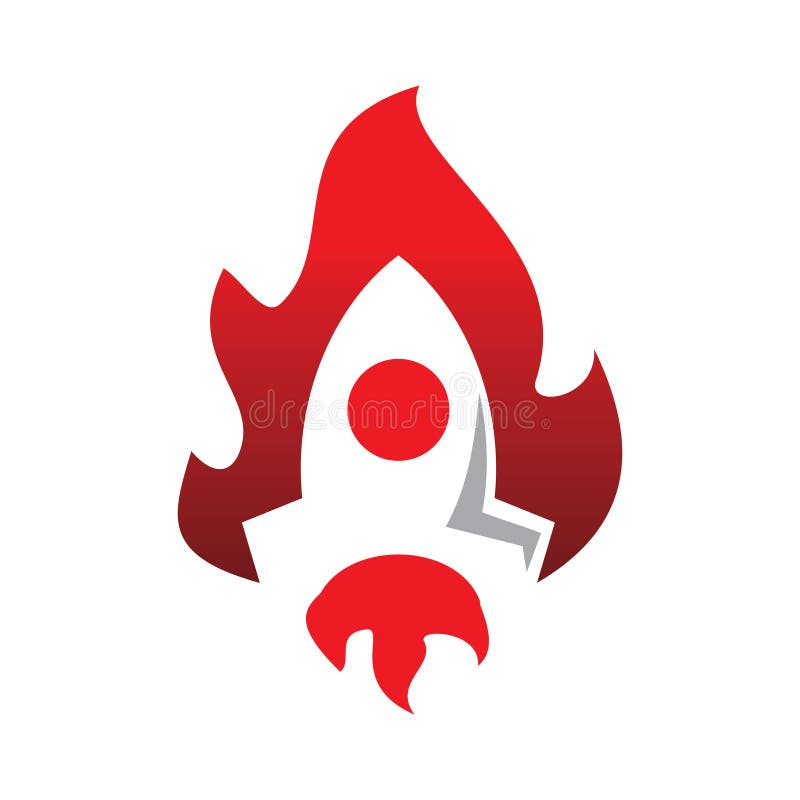 Fire Flame Red Rocket Logo Design Stock Vector - Illustration of icon ...