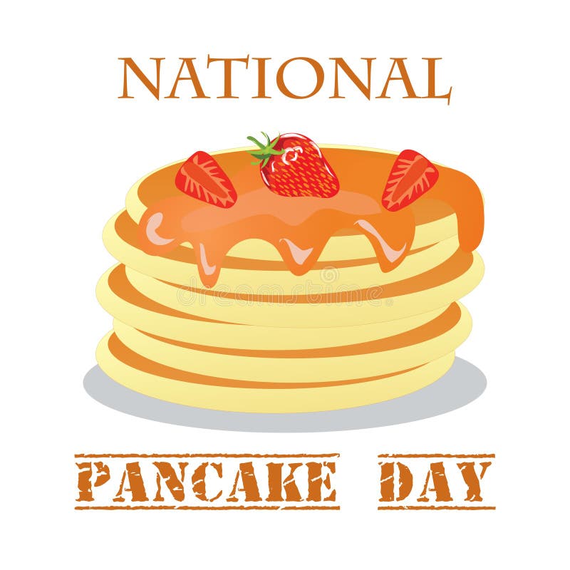 National Pancake Day Sign and Badge Vector Illustration Stock Vector ...