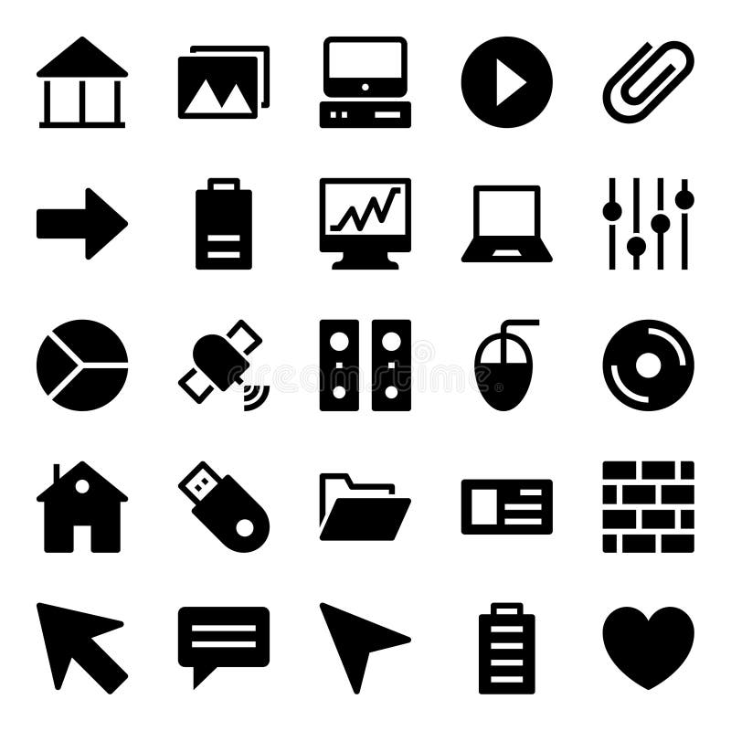 Glyph icons for internet. stock vector. Illustration of computer ...
