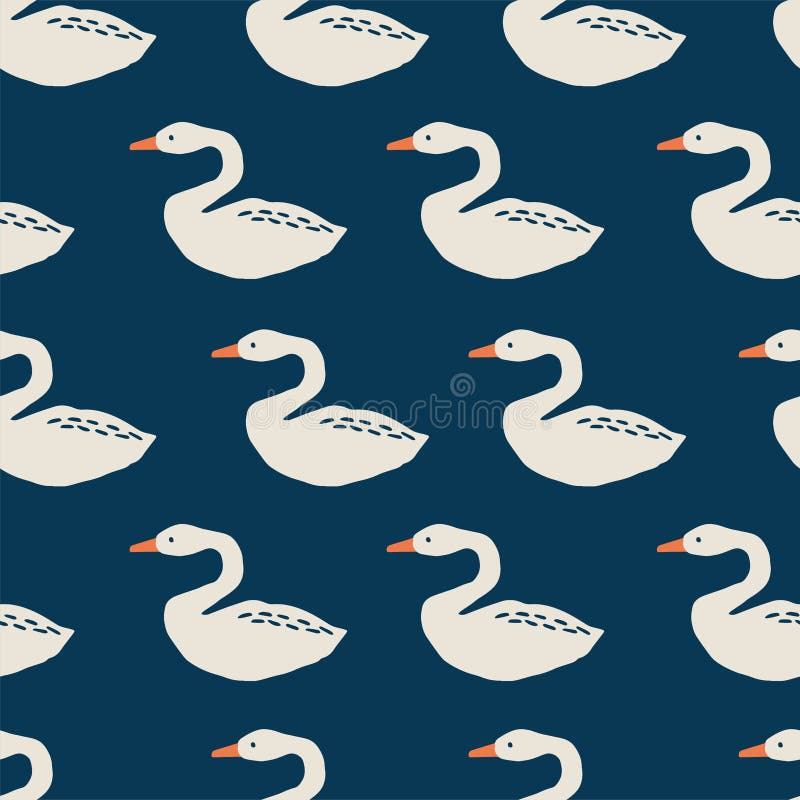 Vector Cute Duck Animal Illustration Motif Illustration Seamless Repeat ...