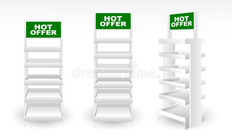 Promotion Shelf Retail Trade Stands Various Types and Sizes. Stock ...