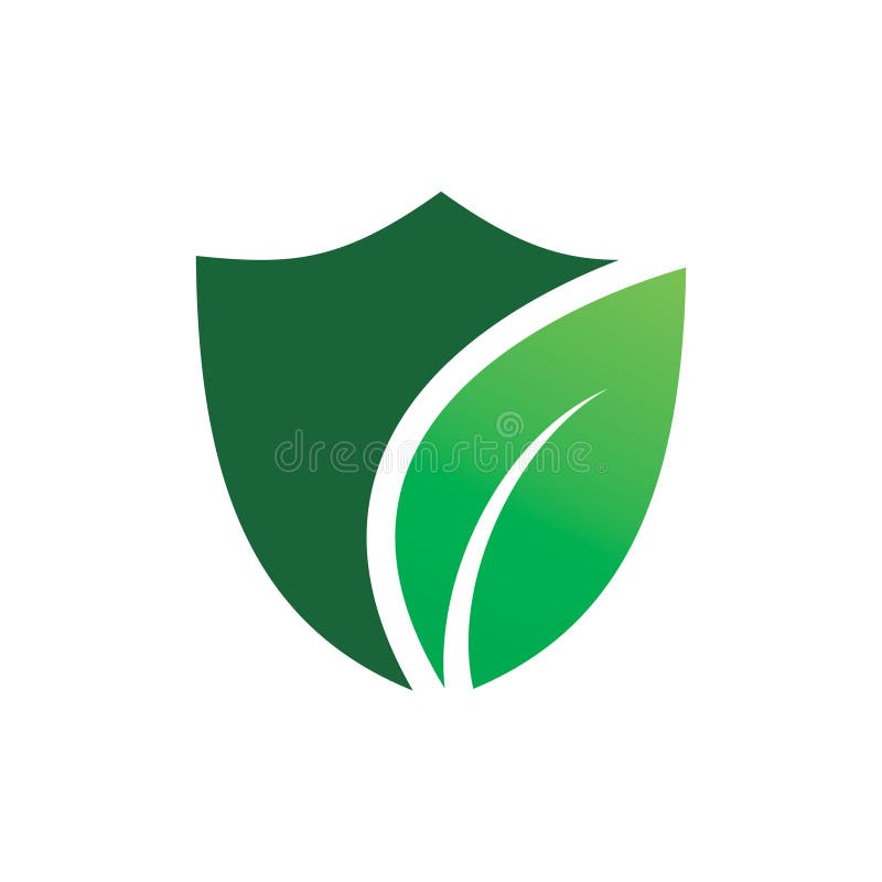 Green Shield Leaf Logo Design Stock Vector - Illustration of concept, creative: 239253631