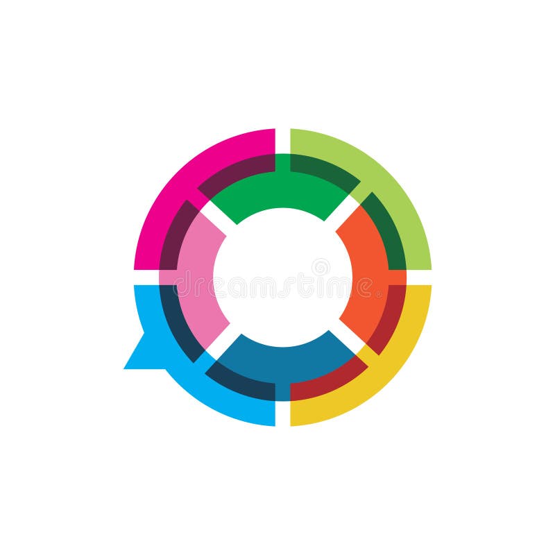 Full Color Circle Digital Chat Logo Design Stock Vector - Illustration ...