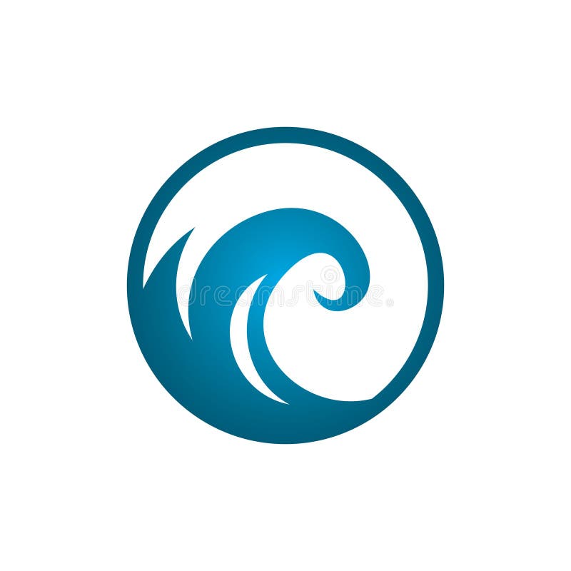 Blue Circle Ocean Wave Logo Design Stock Vector - Illustration of logo ...
