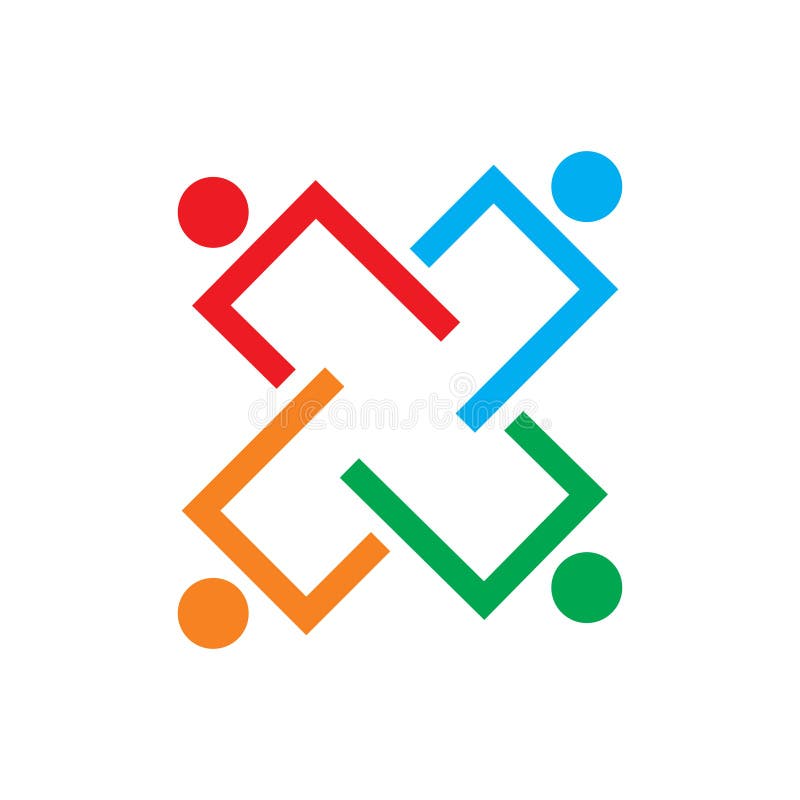 Square People Community X Letter Logo Design Stock Vector ...