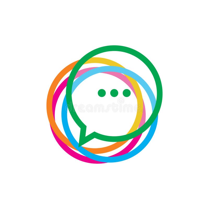 Group Line Circle Chat Logo Design Stock Vector - Illustration of ...