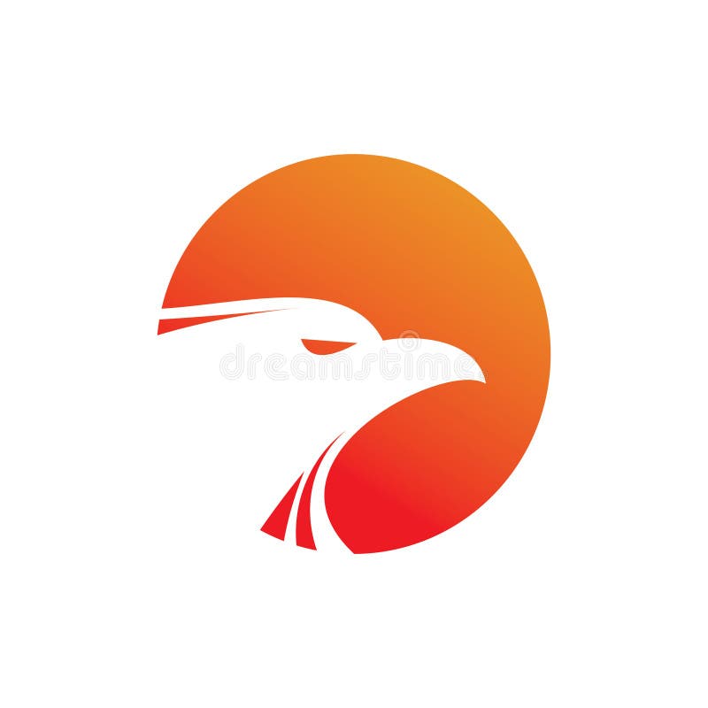 Circle Eagle Head Sun Logo Design Stock Vector - Illustration of ...