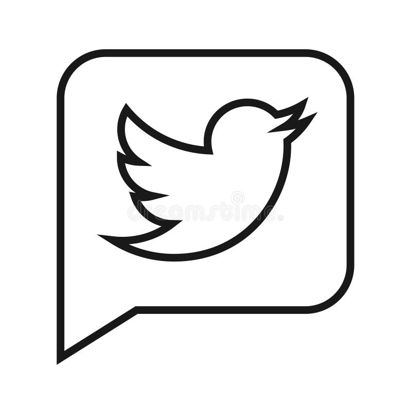 Squared Black Sharp Edged Twitter Logo Icon Stock Vector - Illustration ...