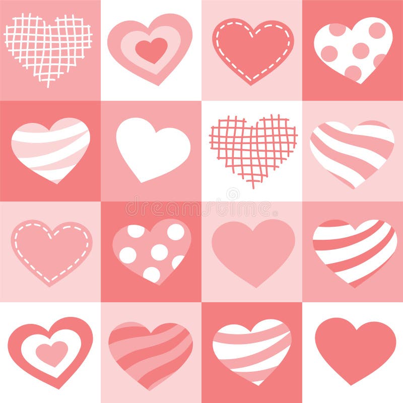 Heart Pattern in Square Frame - Valentine Stock Vector - Illustration ...