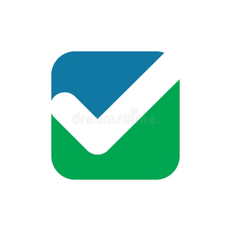 Rounded Square Check Logo Design Stock Vector - Illustration of curve ...