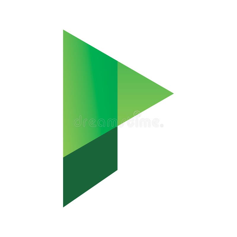 Green Nature Initial P Letter Triangle Logo Design Stock Vector ...