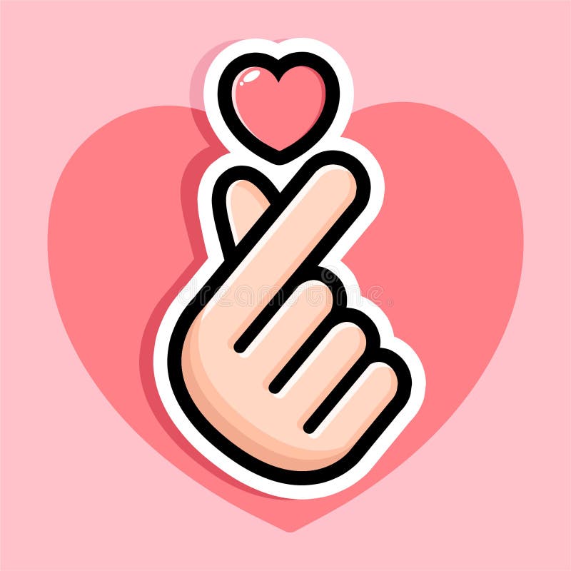 Korean Heart Shaped Finger Design Stock Vector - Illustration of trend ...