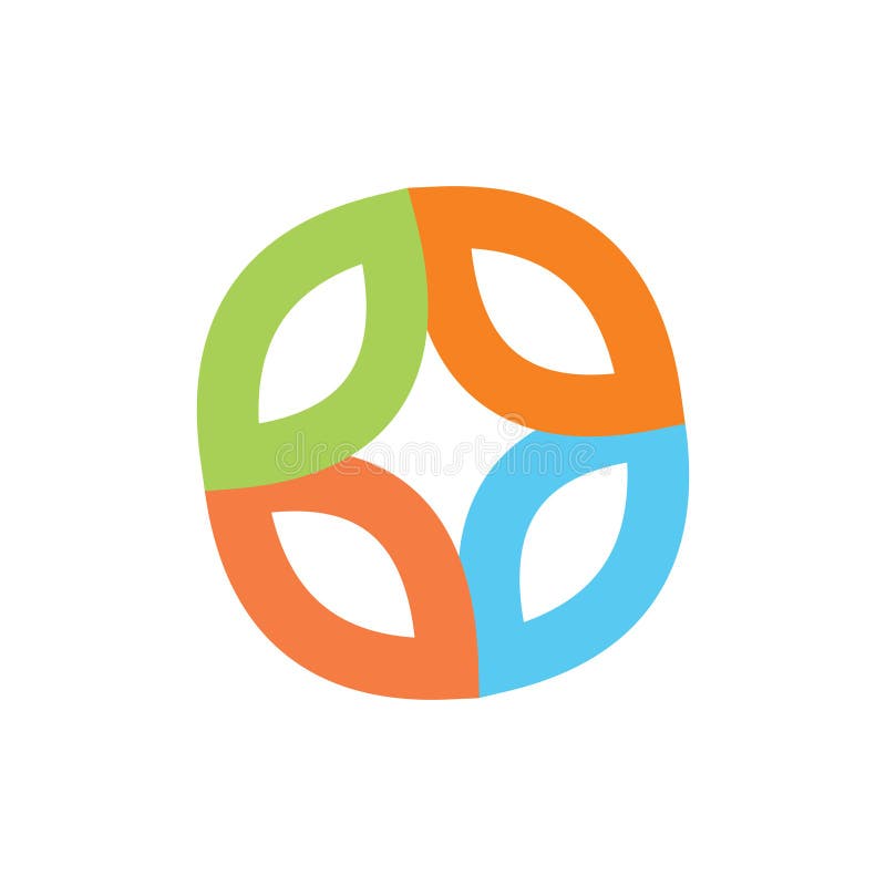 Circle Full Color Nature Leaf Group Logo Design Stock Vector ...