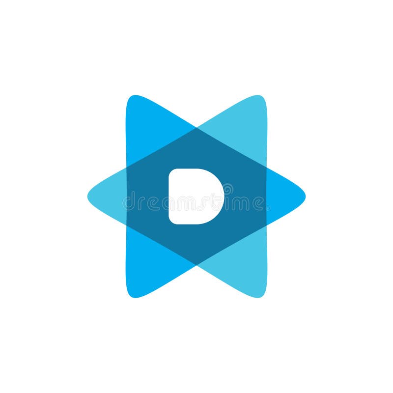 Blue Color Star Initial D Letter Logo Design Stock Vector ...