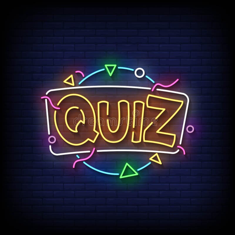 Quiz Neon Signs Style Text Vector Stock Vector - Illustration of ...