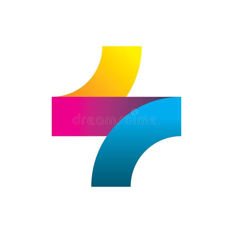 Full Color Seven 7 Geometry Shape Logo Design Stock Vector ...