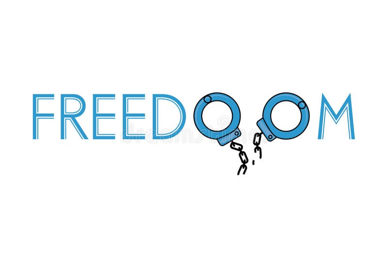 Freedom Illustration Logo Lettering Text Stock Vector - Illustration of ...