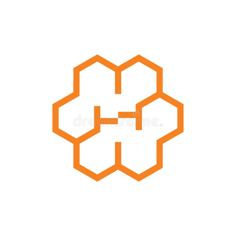 Initial H Letter Hexagon Color Line Logo Design Stock Vector ...