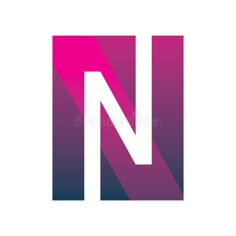 Full Color Square Initial N Letter Logo Design Stock Vector ...