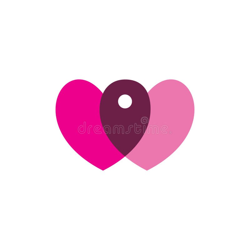 Pin Point Love Heart Location Logo Design Stock Vector - Illustration ...