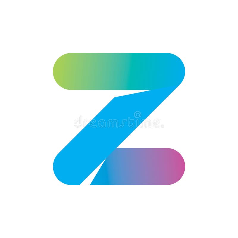 Full Color Initial Z Letter Logo Design Stock Vector - Illustration of ...