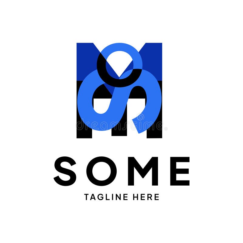 SOME Vector Logo, Blue Color Monogram Logotype. Stock Vector ...