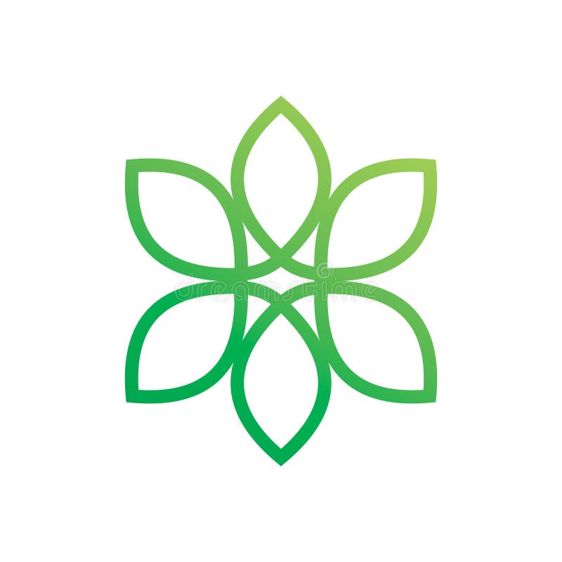 Green Nature Leaf Flower Pattern Logo Design Stock Vector ...