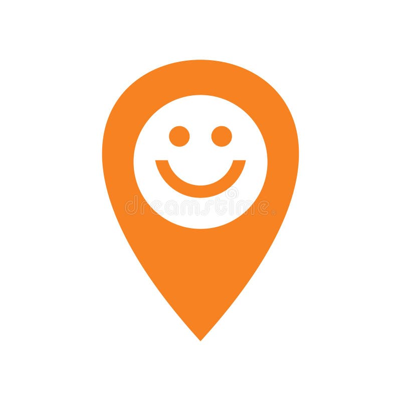 Happy Smile Pin Point Map Location Logo Design Stock Vector ...