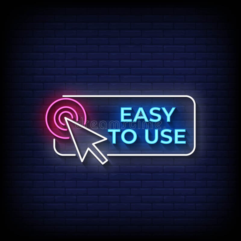 Easy To Use Neon Signs Style Text Vector Stock Vector - Illustration of ...