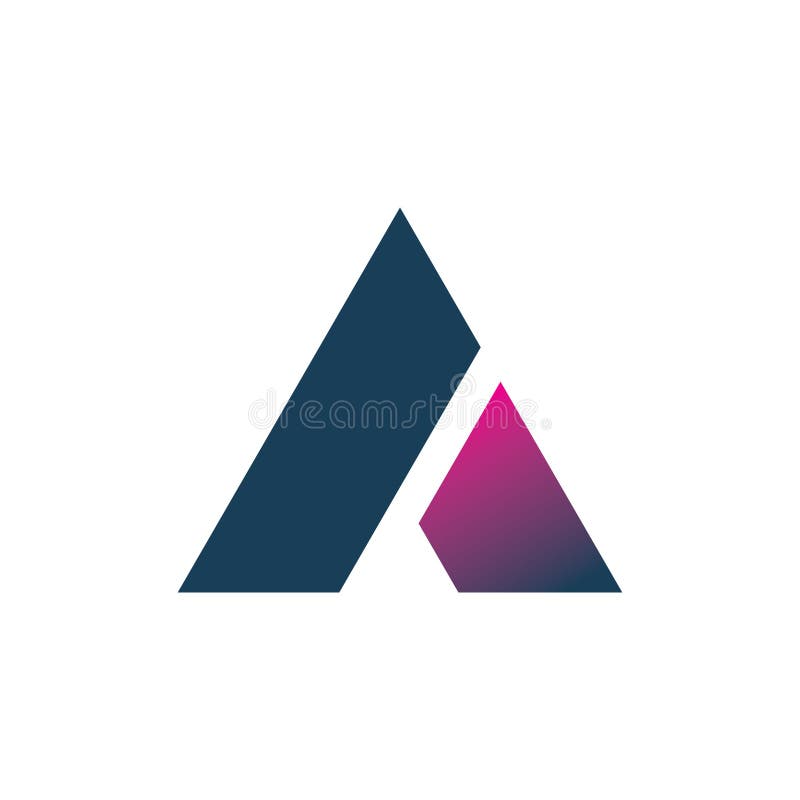 Triangle Full Color Solid Shape Logo Design Stock Vector - Illustration ...