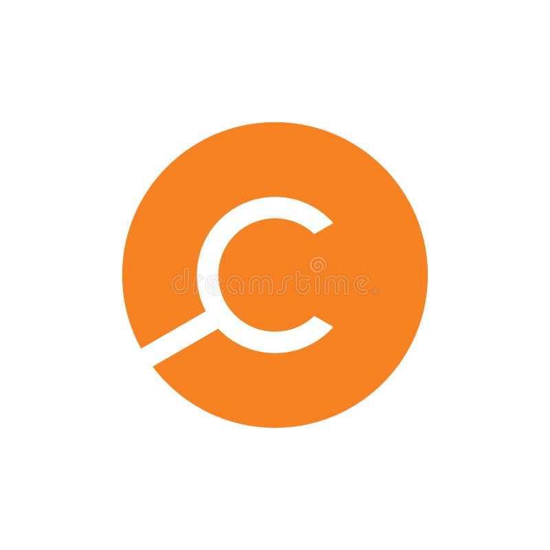 Circle Initial C Letter Zoom Search Logo Design Stock Vector ...