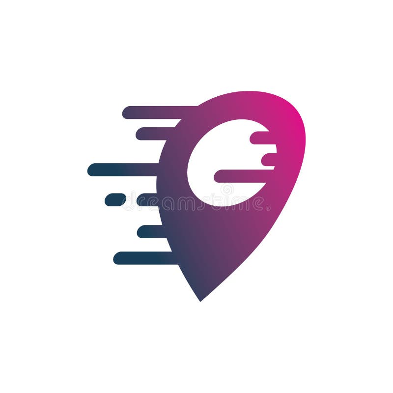 Motion Fast Sped Pin Point Location Logo Design Stock Vector ...