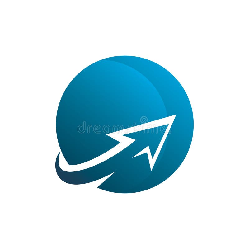 Blue Circle Arrow Logo Design Stock Vector - Illustration of graphic ...