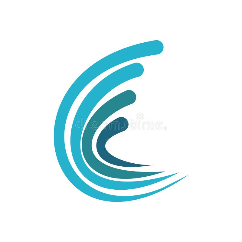 Blue Color Wave Line Logo Design Stock Vector - Illustration of ...