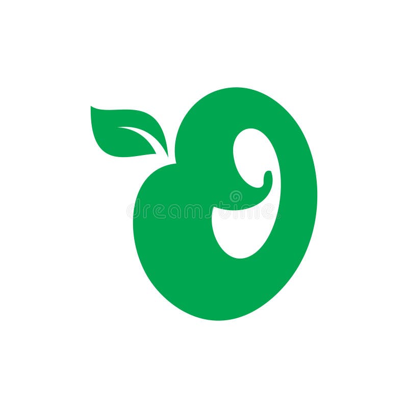 Green O Letter Gruit Leaf Color Shape Logo Design Stock Vector ...