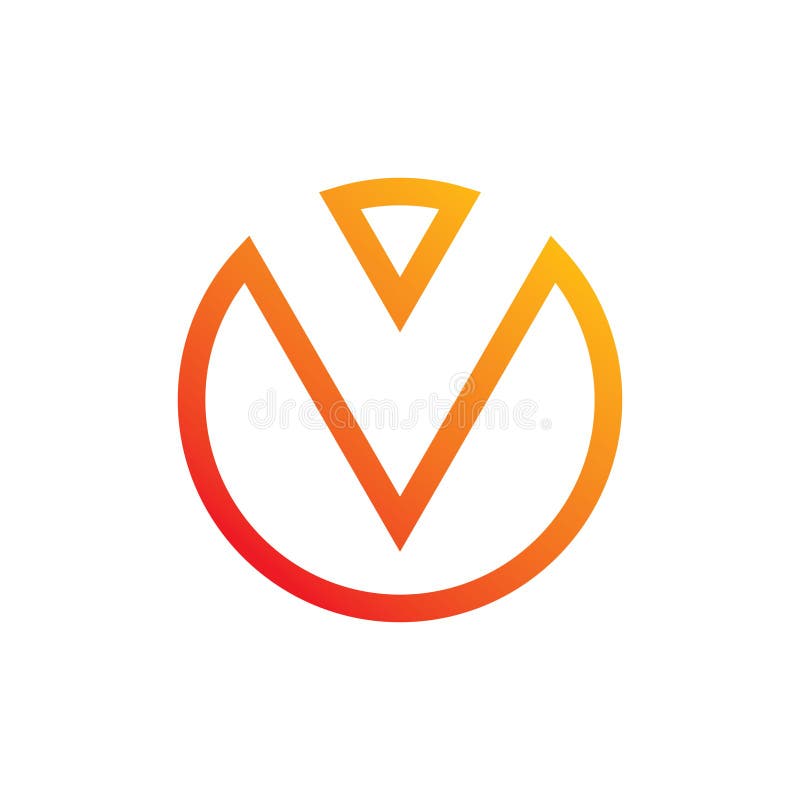 Circle Initial V Letter Color Line Logo Design Stock Vector ...