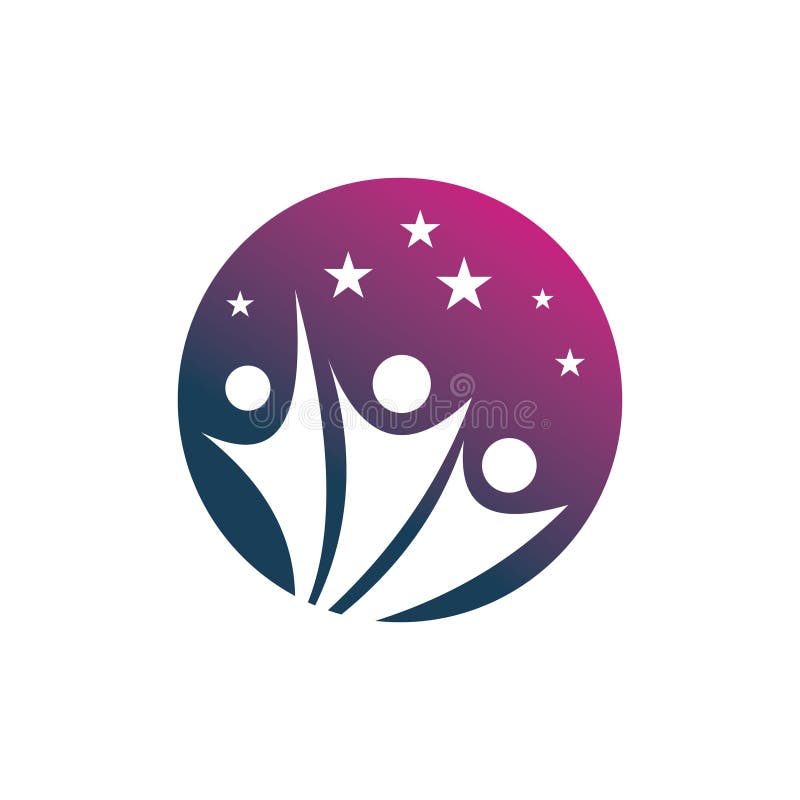 Circle People Star Group Active Logo Design Stock Vector - Illustration ...