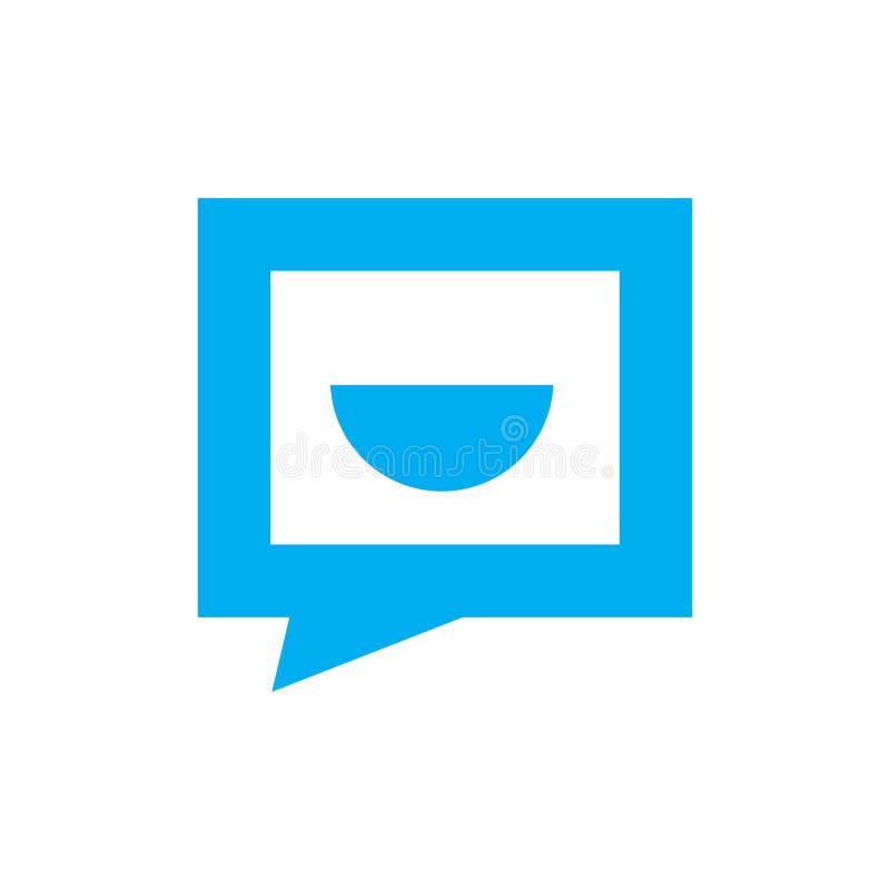 Blue Square With Smiley Face Logo